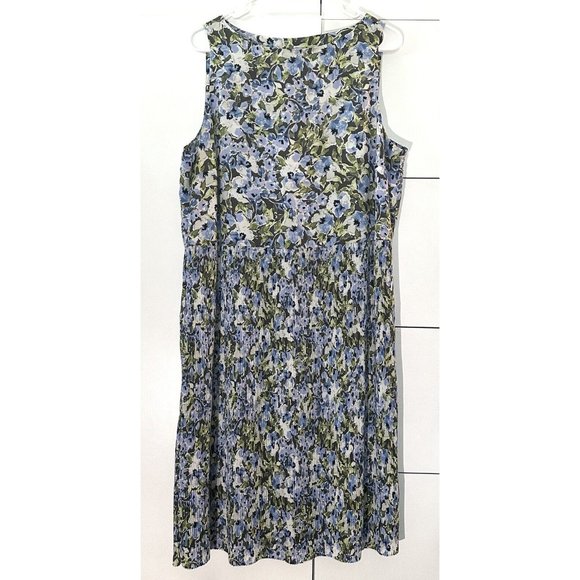 J. Jill | Dresses | J Jill Blue Watercolor Floral Dress Large Tall ...